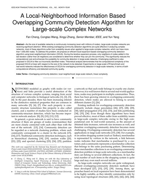 pdf a local neighborhood information based overlapping community detection algorithm for large