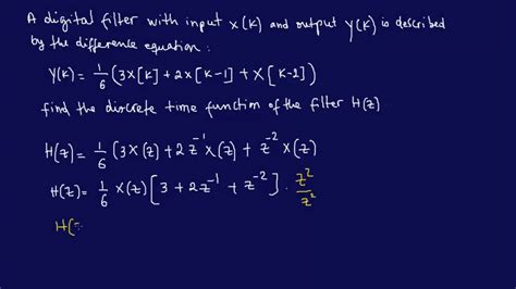 finding discrete time transfer function using z transform youtube