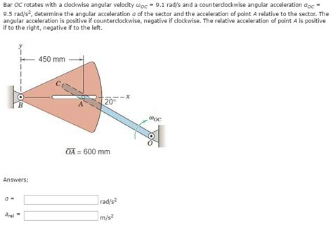 solved bar oc rotates with a clockwise angular velocity