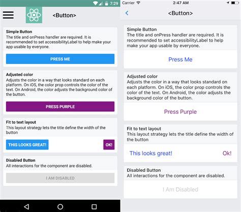 React Native 中文 Button 组件 React Native 中文文档 简单教程简单编程