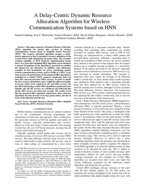 pdf a delay centric dynamic resource allocation algorithm for wireless communication systems