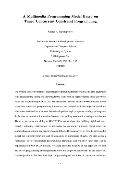pdf a multimedia programming model based on timed concurrent constraint programming
