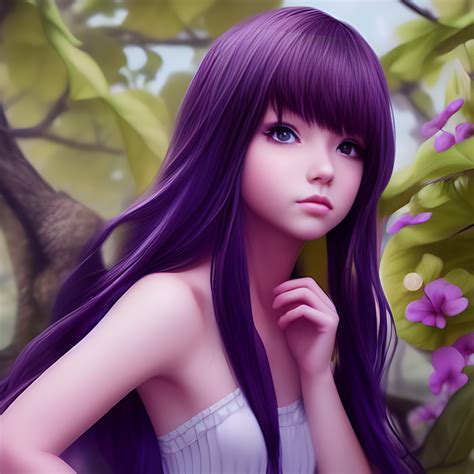 Realistic Beautiful Anime Girl With Purple Hair10 By Tobithenoob On Deviantart