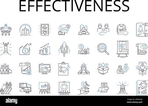 Effectiveness Line Icons Collection Efficiency Productivity