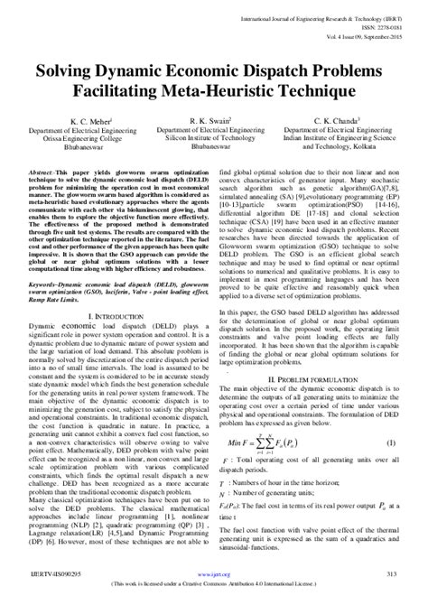 pdf ijert solving dynamic economic dispatch problems facilitating meta heuristic technique