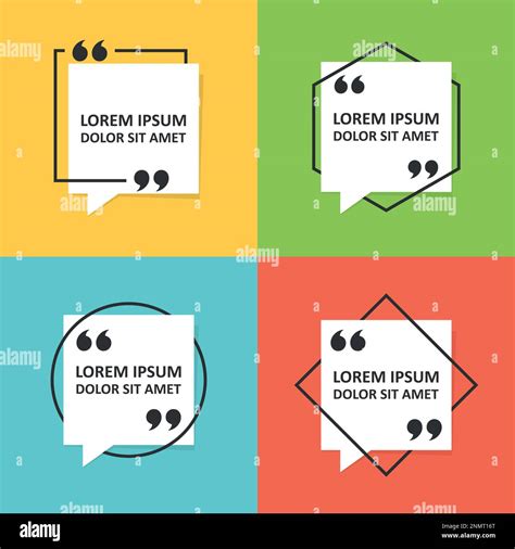 Quote Frame Blank Template Icon In Flat Style Empty Speech Bubble