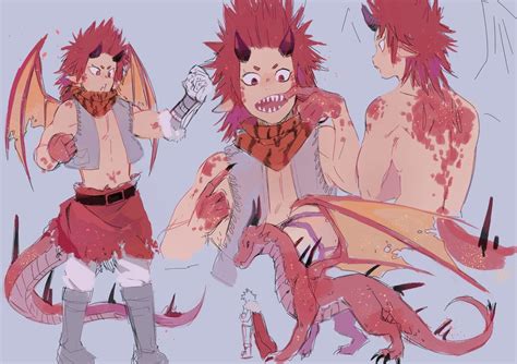 Dragon Kirishima Eijirou And Bakugou Katsuki Иллюстрации Фандом Фан арт