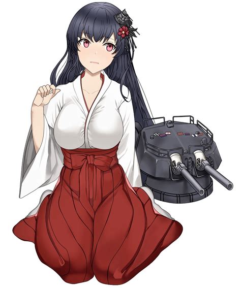 Wallpaper Anime Girls Kantai Collection Fusou Kancolle Long Hair Black Hair Boobs Solo