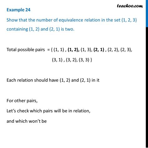 example 24 show number of equivalence relation in {1 2 3}
