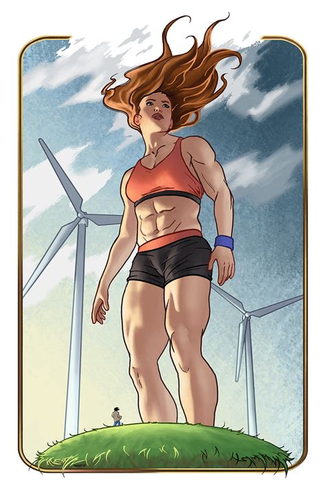 Female Muscle Art Athletic Girl Женские мускулы Giantess Size Difference Giant Girl