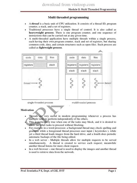 multi threaded programming heavyweight process there is one program counter and one sequence