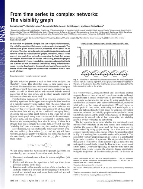 pdf from time series to complex networks the visibility graph