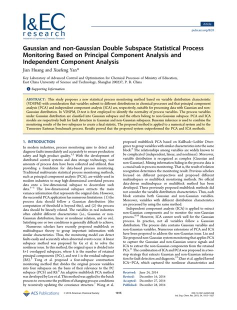 pdf gaussian and non gaussian double subspace statistical process monitoring based on