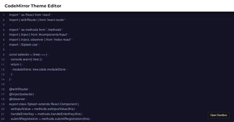 CodeMirror Theme Editor Codesandbox