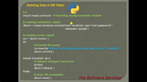 31 python mysql db deleting data in telugu youtube