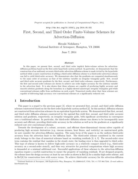 pdf first second and third order finite volume schemes for advection diffusion