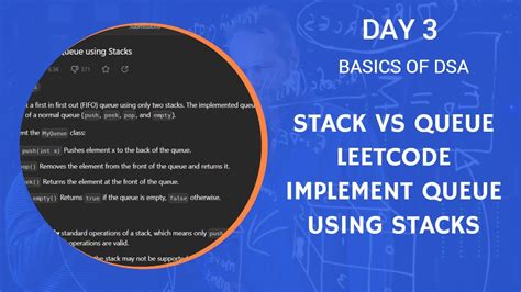 232 implement queue using stacks leetcode python day 3 basics of dsa master dsa with
