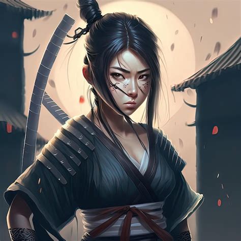 Premium Photo Cartoon Ninja Girl A Beautiful Japanese Ninja Girl