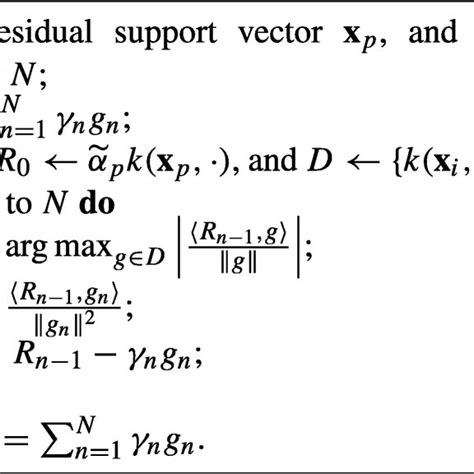 kernel matching pursuit for approximate projection download scientific diagram