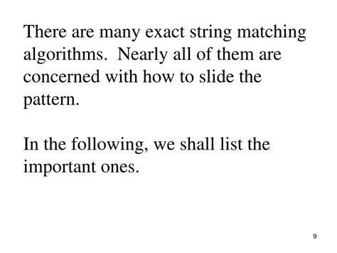 ppt rules in exact string matching algorithms powerpoint presentation id 6336448