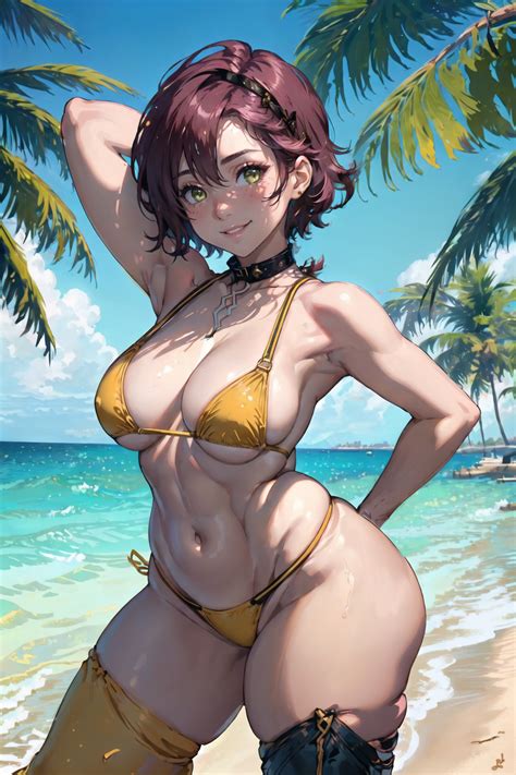 Rule 34 1girls Ai Generated Beach Bikini Female Gender Transformation Genderswap Mtf Genshin