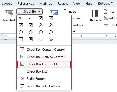 How To Insert Check Box Form Field In Word Documents