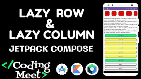 How To Implement Lazy Row And Lazy Column In Jetpack Compose Android