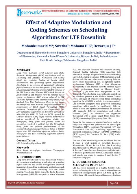 pdf effect of adaptive modulation and coding schemes on scheduling algorithms for lte downlink