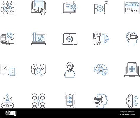 programm outline icons collection program programm programming plans scripts algorithms