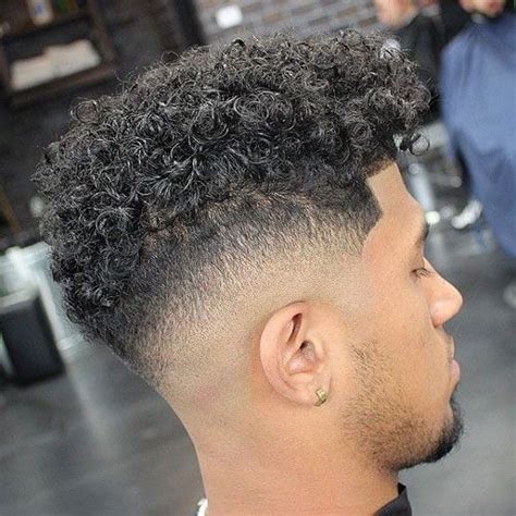 Curly Afro Fade Haircut Black Men