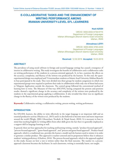 pdf e collaborative tasks and the enhancement of writing performance among iranian university