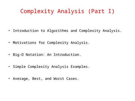 ppt complexity analysis part i introduction to algorithms and complexity analysis