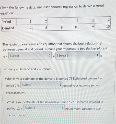solved given the following data use least squares