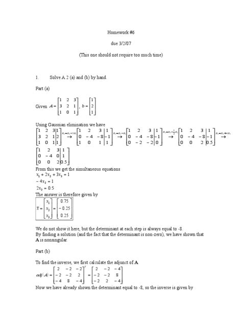 07 homework6 sol pdf determinant algorithms