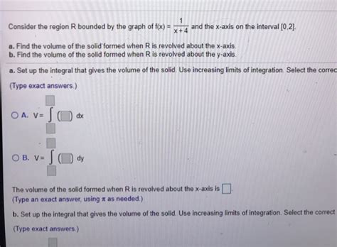 solved consider the region r bounded by the graph of f x