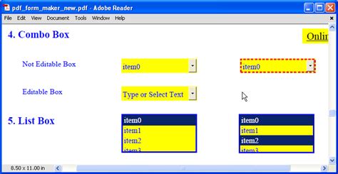 PDFill PDF Form Maker How To Create Combo Box And List Box PDF Form Field