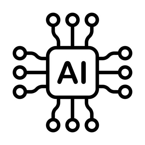 Artificial Intelligence Ai Processor Chip Vector Icon Symbol For