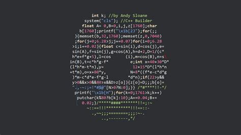 ascii art fun code spinning donut in 3d text form in c