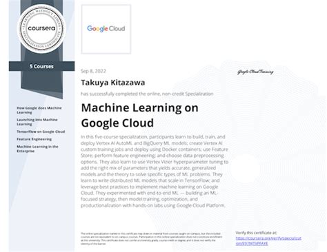 Seeing Past And Present In Coursera Machine Learning On Google Cloud
