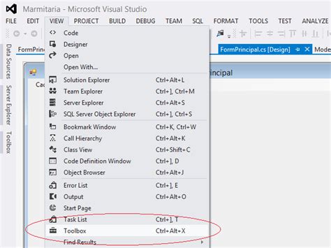 ToolBox In Visual Studio Designinte