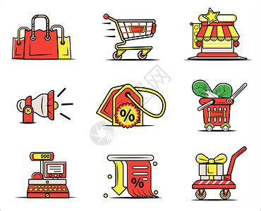 卡通描边中餐食物图标icon插画图片下载 正版图片402187175 摄图网