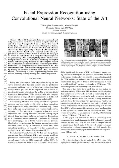 facial expression recognition using convolutional neural networks state of the art deepai