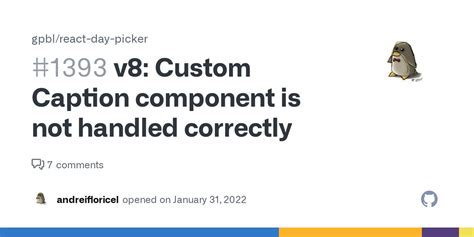 V8 Custom Caption Component Is Not Handled Correctly Issue 1393