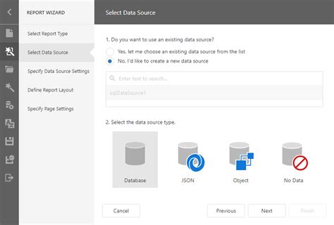 Select Data Source DevExpress End User Documentation
