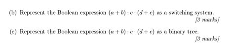 represent the boolean expression a b c d e a… solvedlib