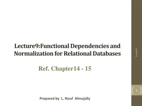 ppt lecture9 functional dependencies and normalization for relational databases powerpoint