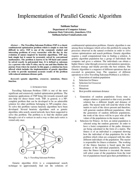 pdf implementation of parallel genetic algorithm