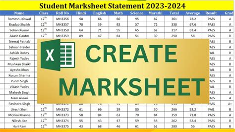 how to create beautiful marksheet in excel 👍 👍marksheet in excel jktutorials youtube