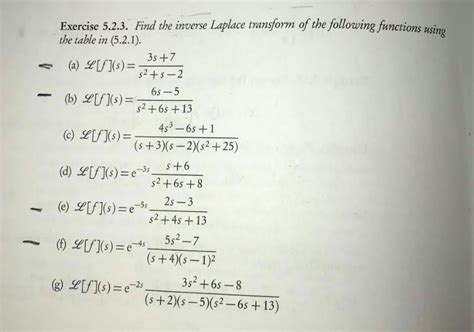 solved exercise 5 2 3 find the inverse laplace transform of