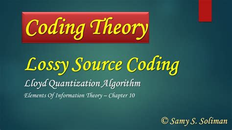 source coding 07 lloyd quantization algorithm youtube